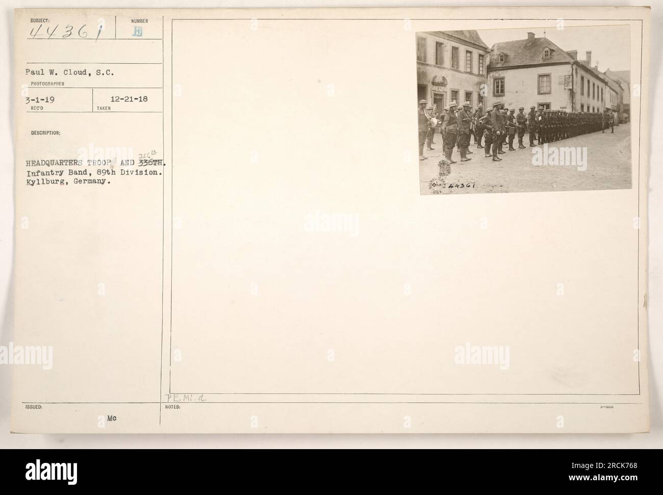 Soldiers from the 336th Infantry Band, 89th Division, pose for a ...