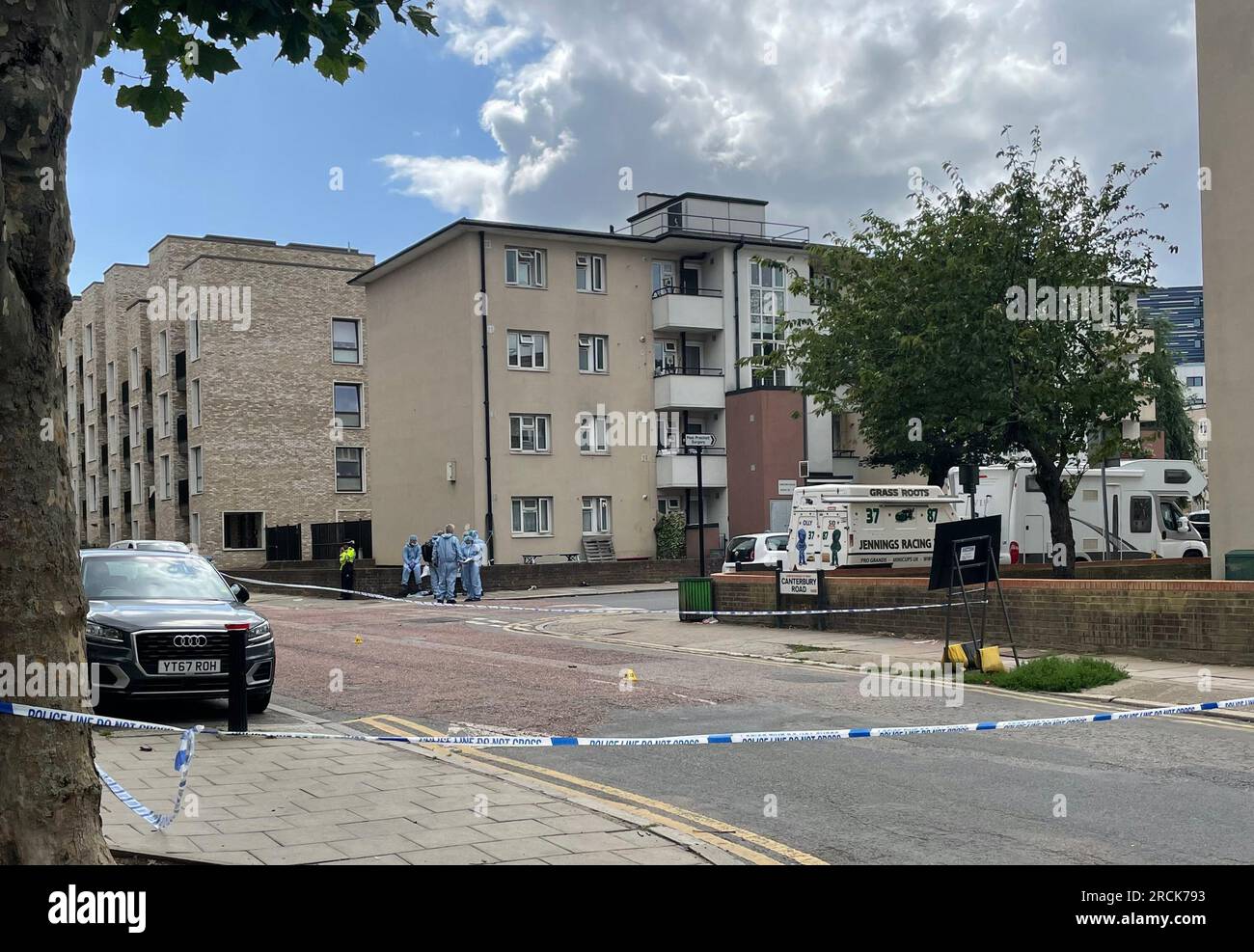 The scene in the area of Granville Road in Brent, north-west London ...