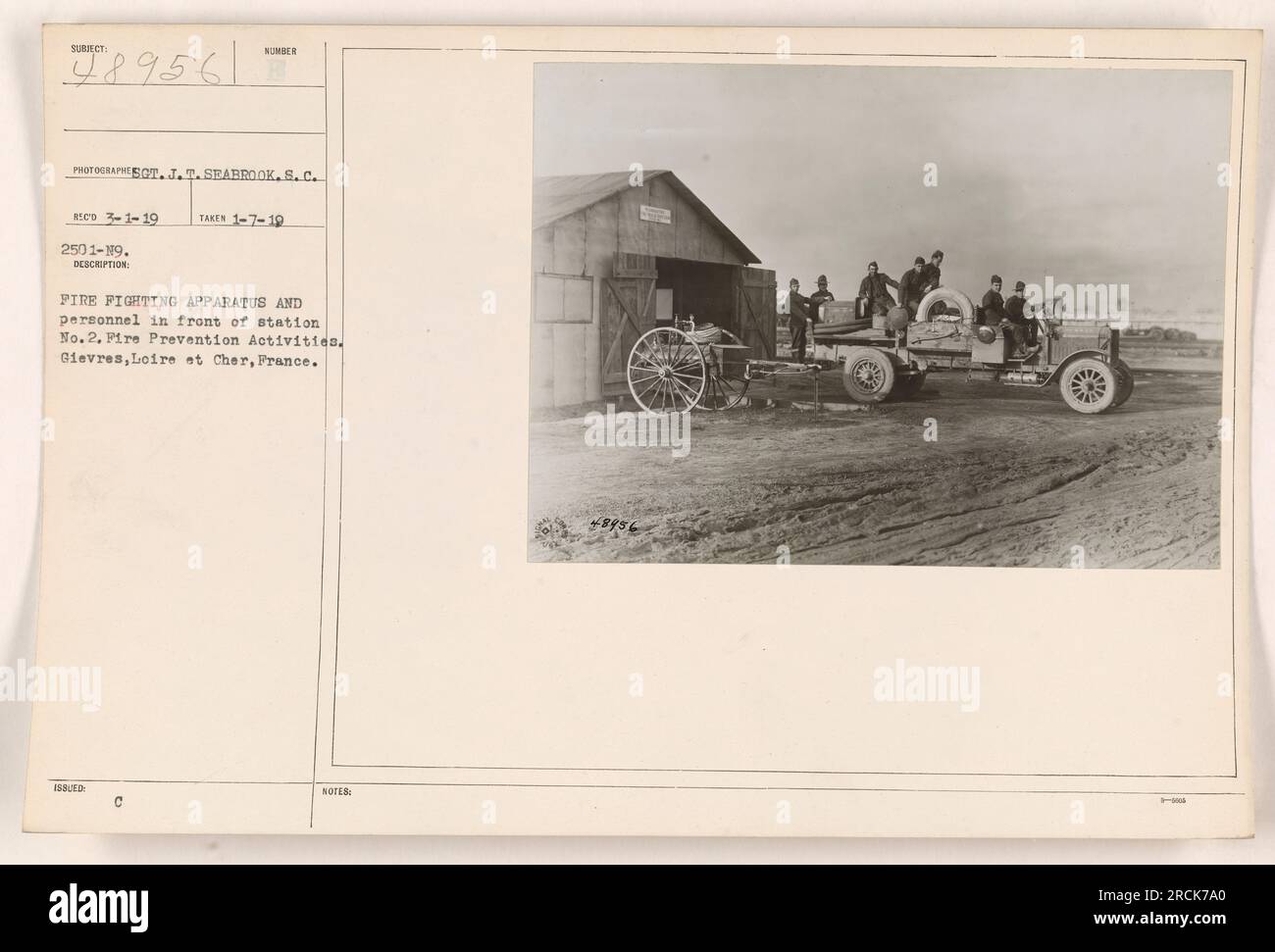 Firefighting personnel and equipment in front of Station No. 2 in ...
