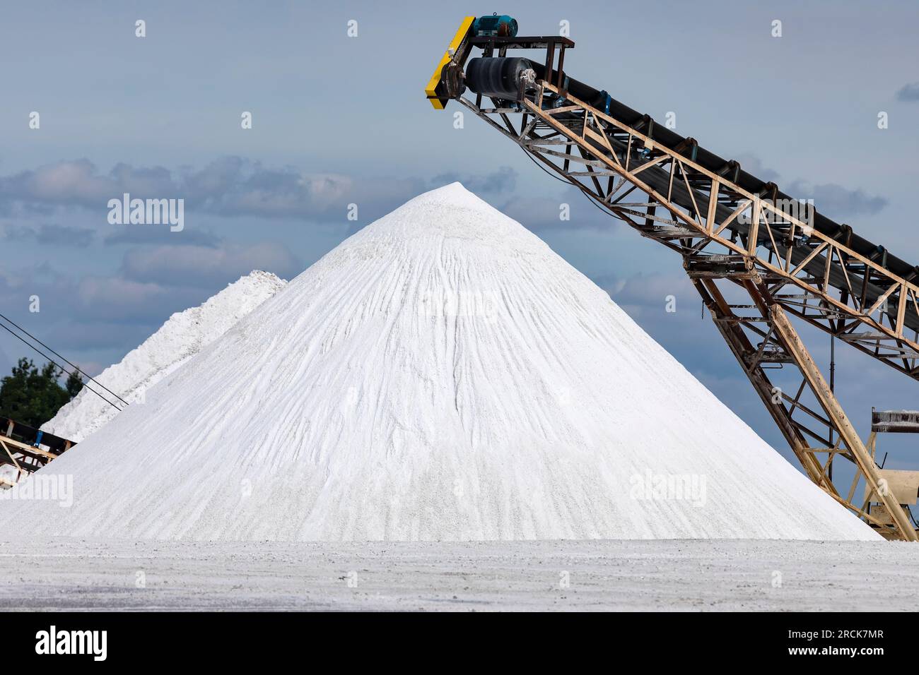 Large mounds of calcium carbonate derived from natural marble rock ...