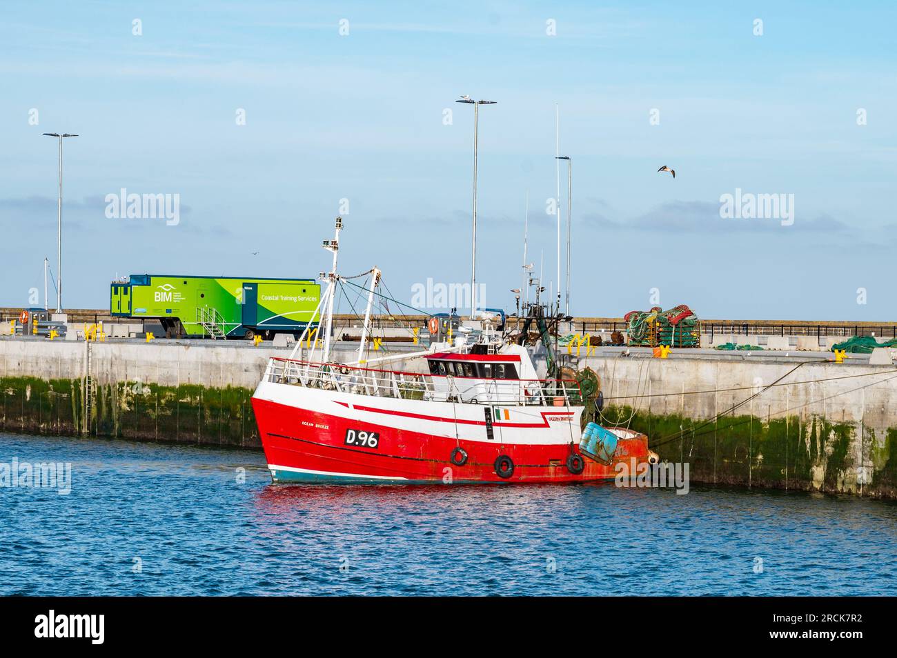 Ocean Breeze the Docked Red Boat, Howth, Dublin, Ireland Stock Photo ...