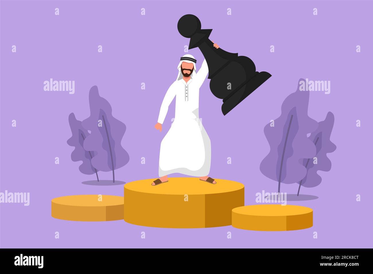 Character flat drawing motivation Arabian businessman holding, lifting ...