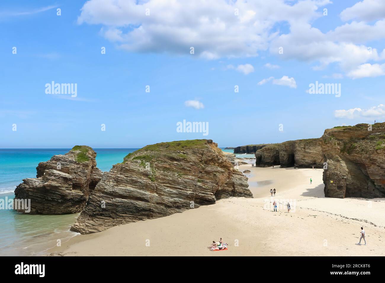 Cliff formations on the beach of the Cathedrals As Catedrais beach ...