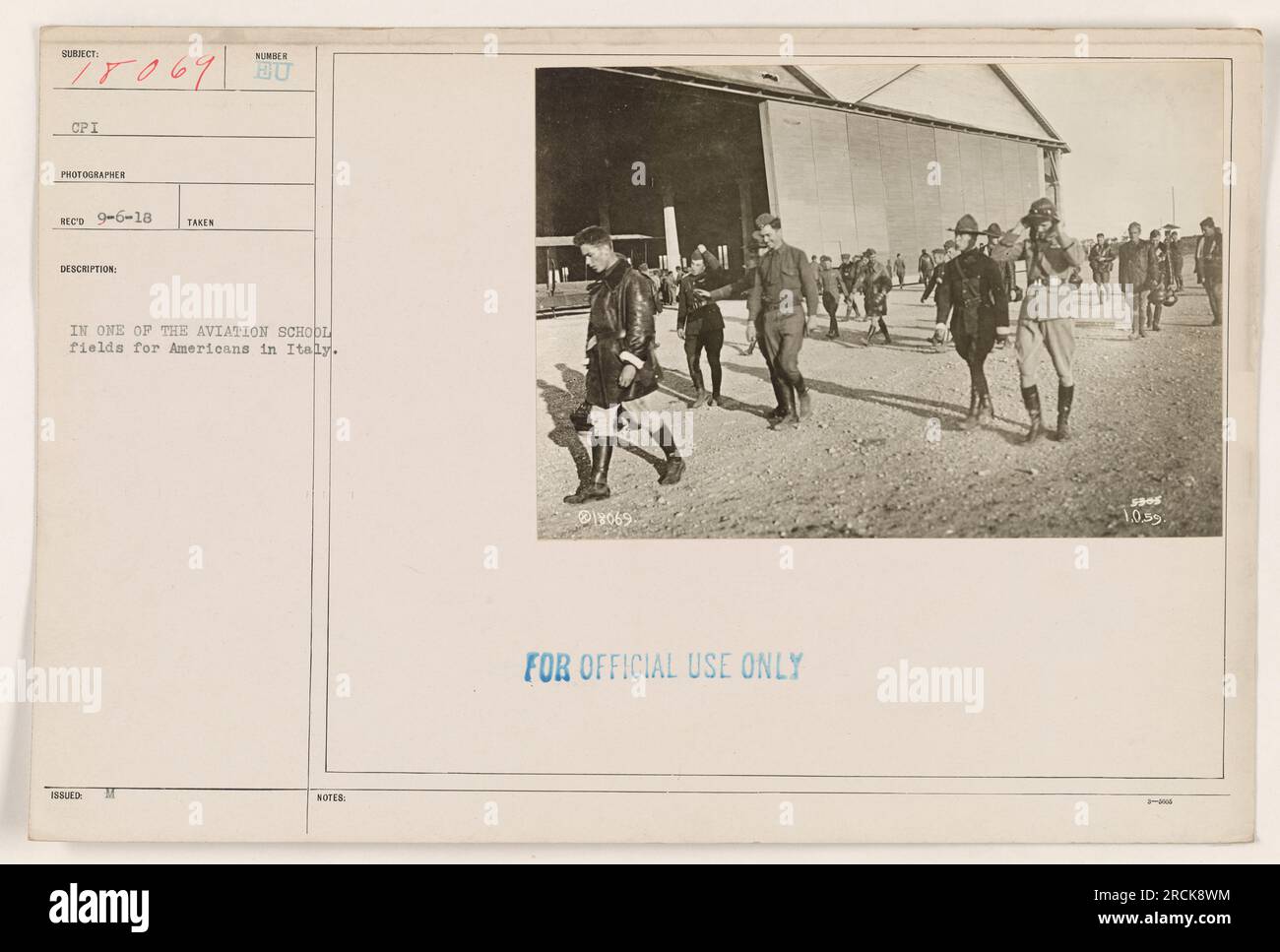 A photograph depicting an aviation school field for Americans in Italy ...
