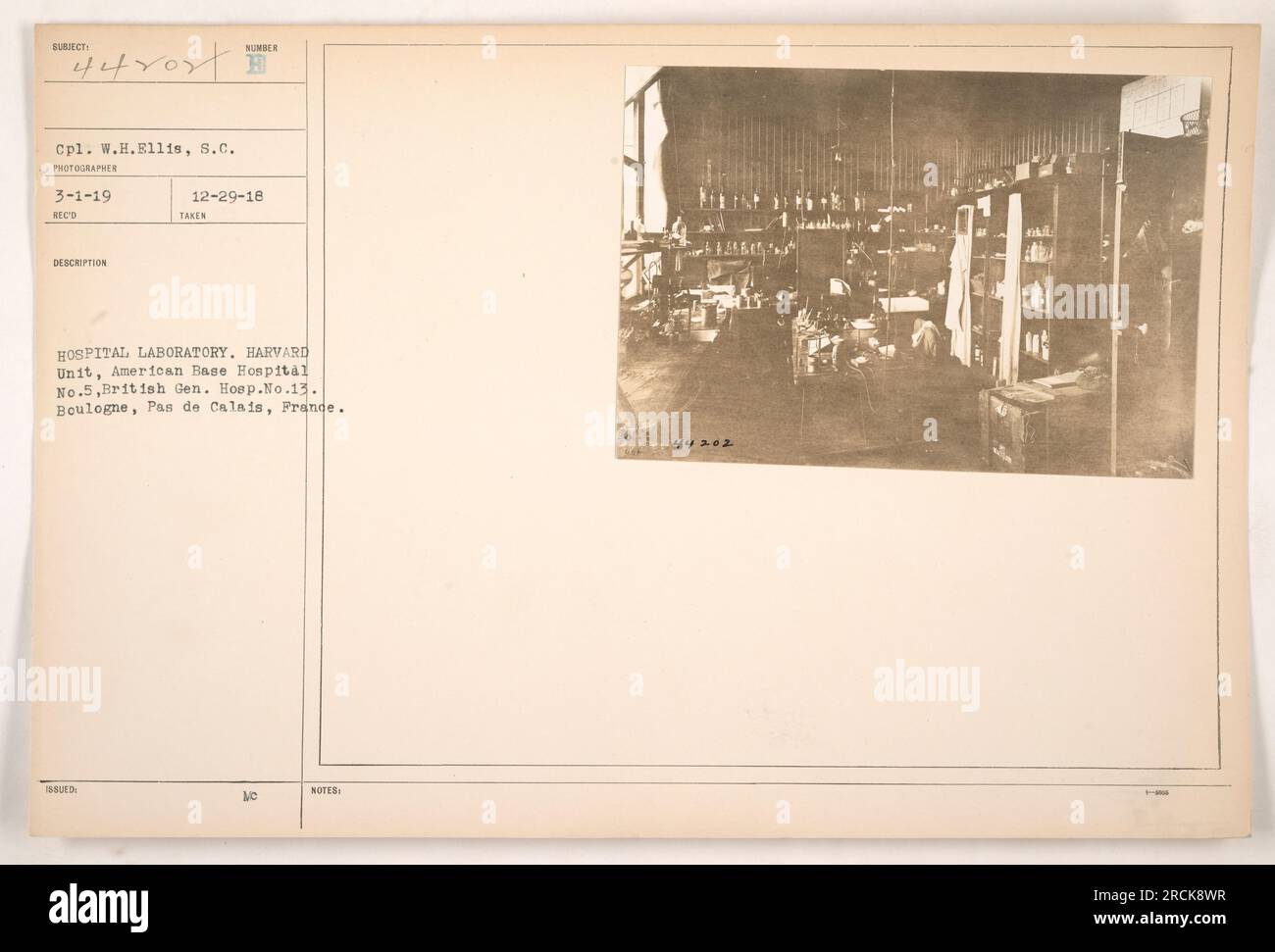 Soldier Corporal W.H. Ellis of the Harvard Unit, American Base Hospital No. 5, is pictured in a ...