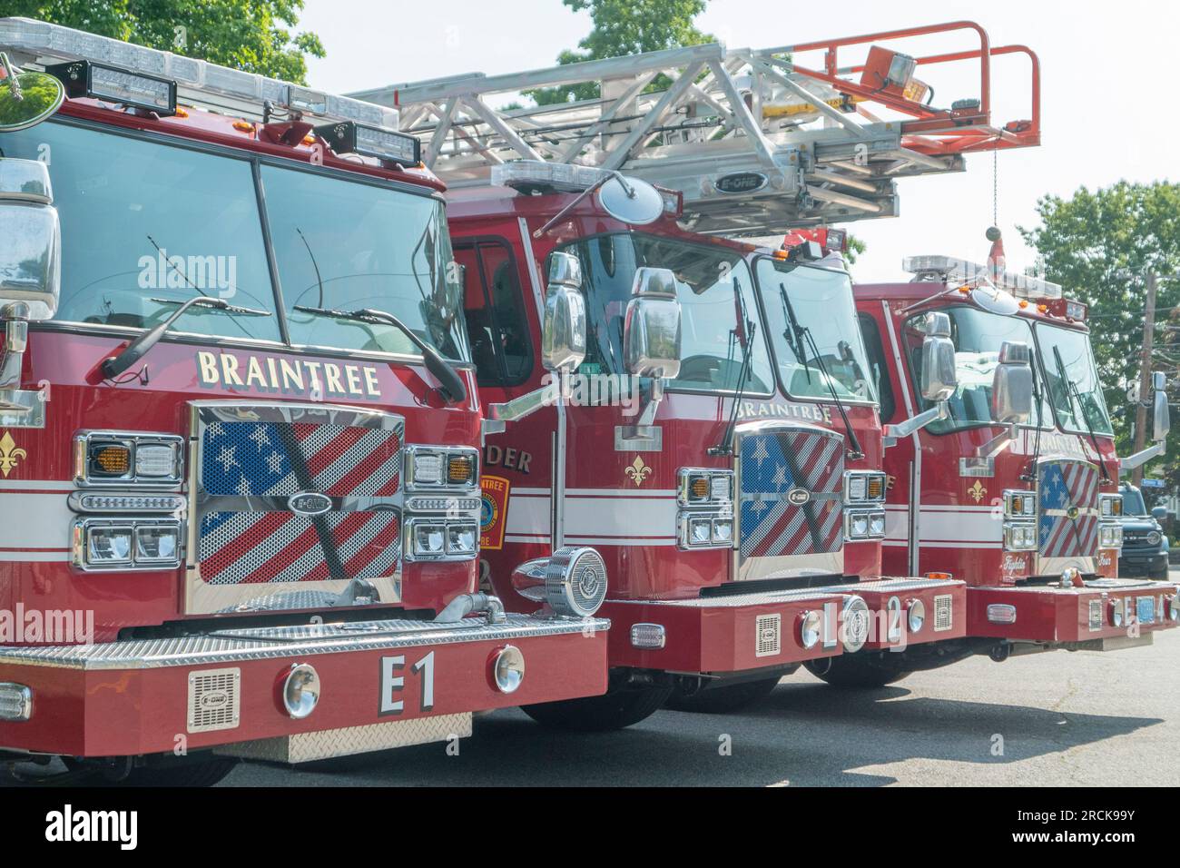 Fire engines in Braintree Massachusetts USA Stock Photo - Alamy