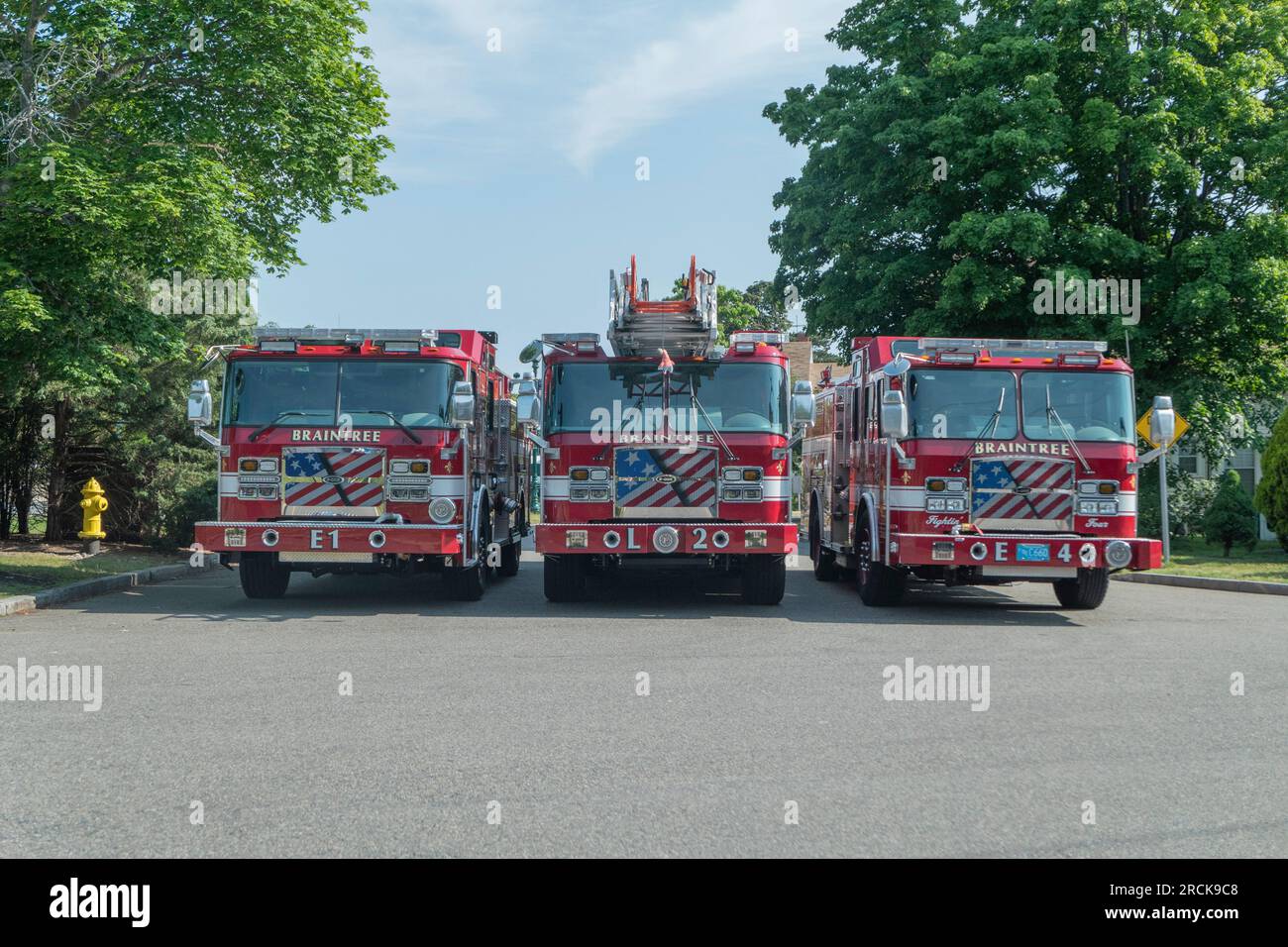 Fire engines in Braintree Massachusetts USA Stock Photo - Alamy