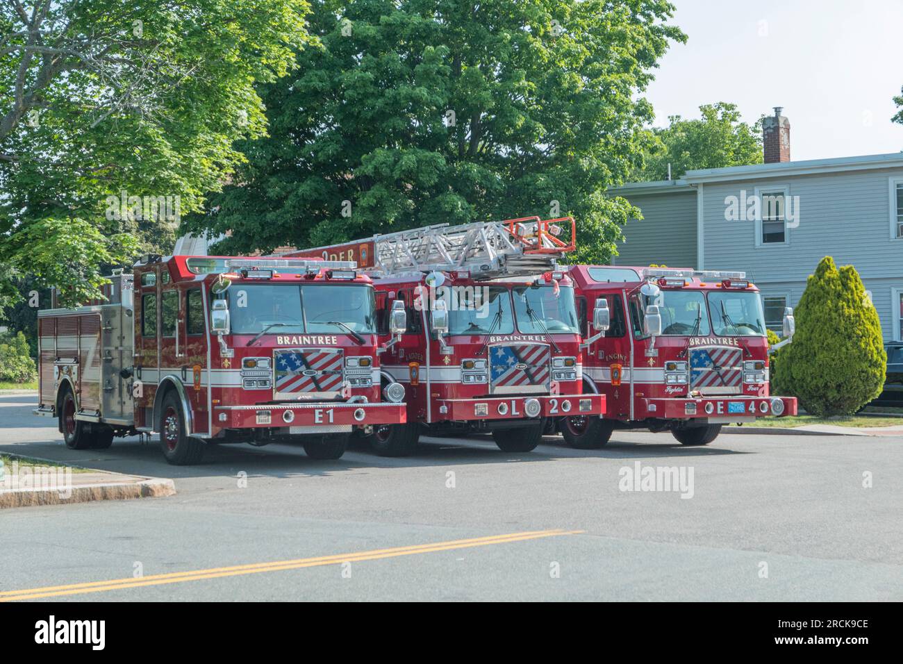 Fire engines in Braintree Massachusetts USA Stock Photo - Alamy