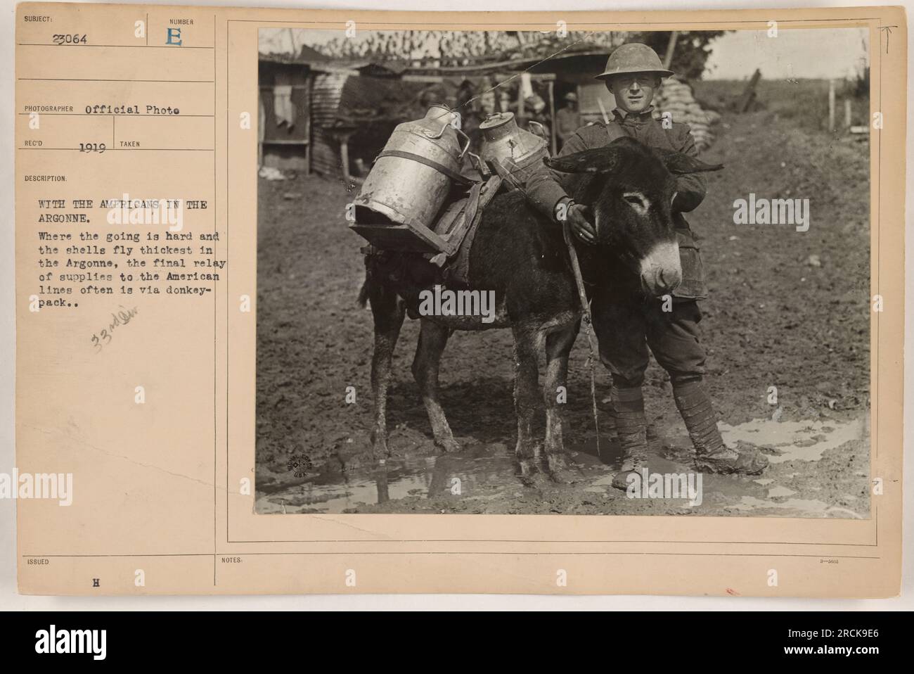 In this 1919 official photo, taken in the Argonne during World War One ...