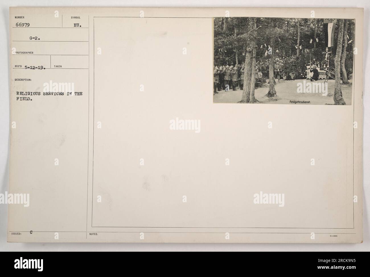 Soldiers attending religious services in the field during World War One ...