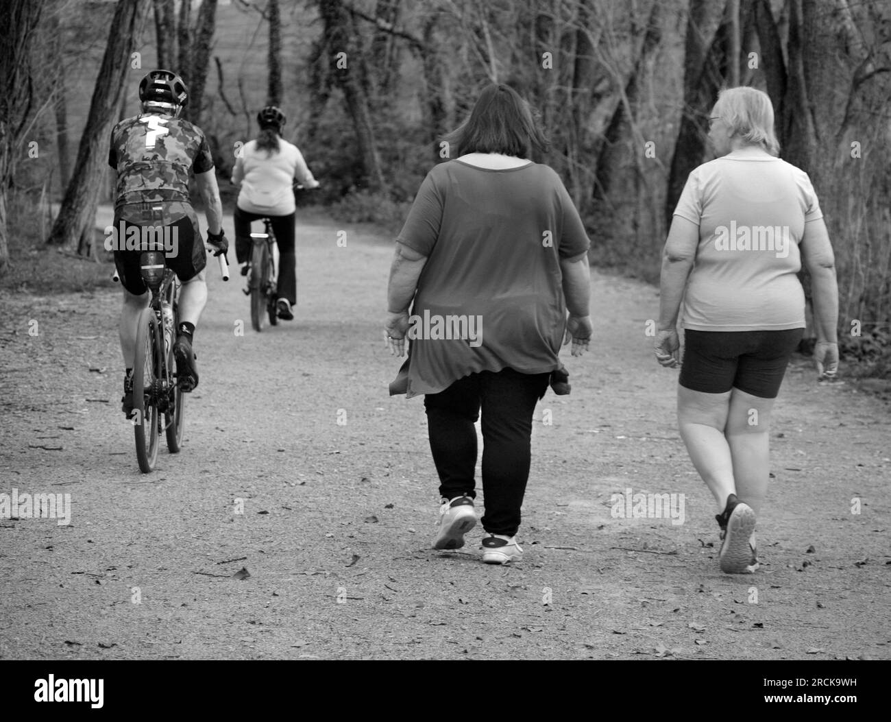 Two women walk along the Virginia Creeper Trail, a popular hiking ...