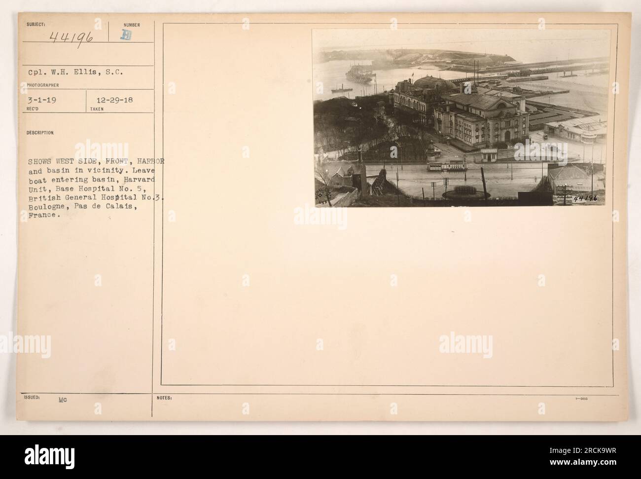 Image captures Cpl. W.H. Ellis from the S.C. unit on a boat entering ...