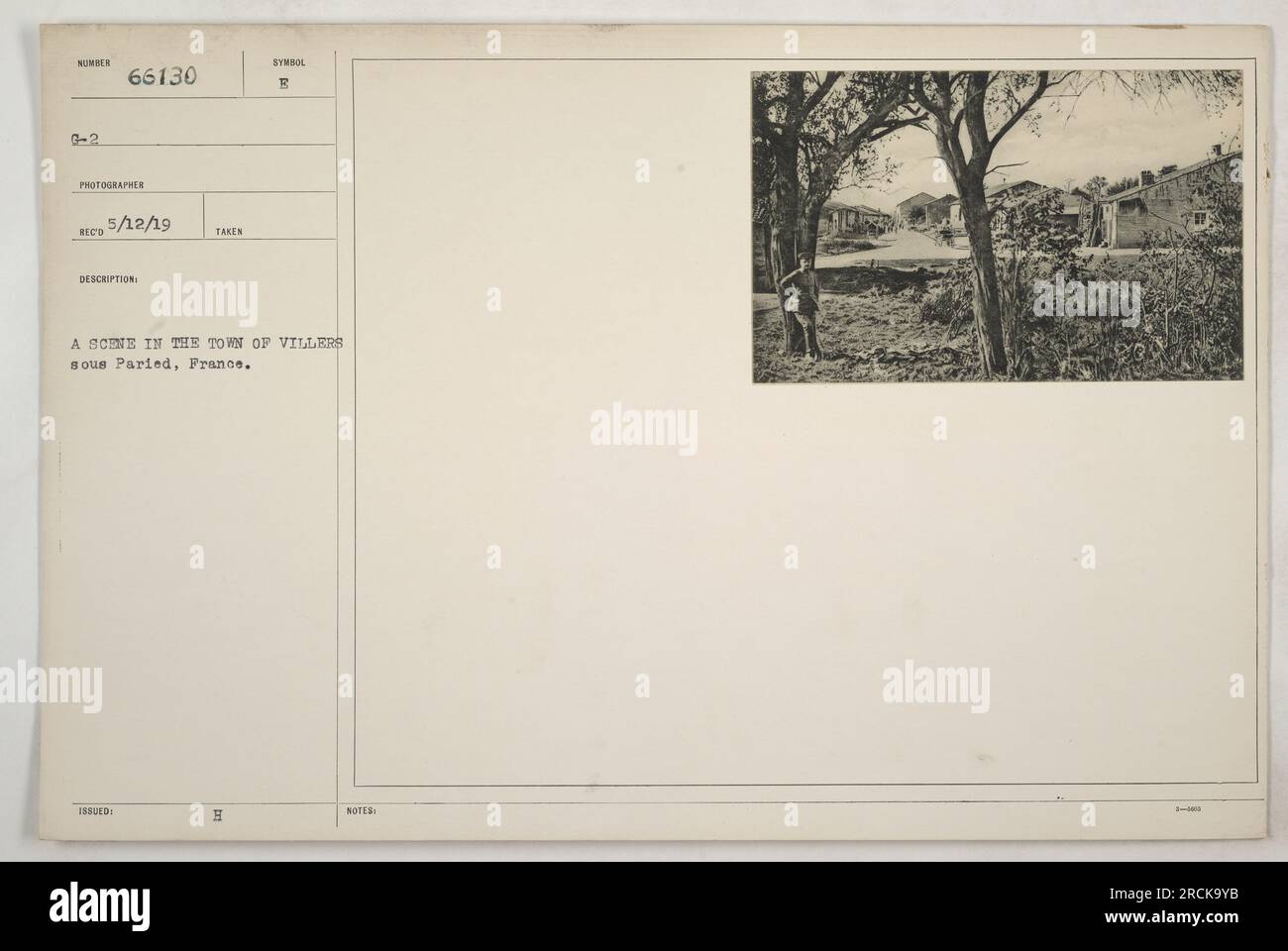 Soldiers marching through the streets of Villers sous Paried, France ...