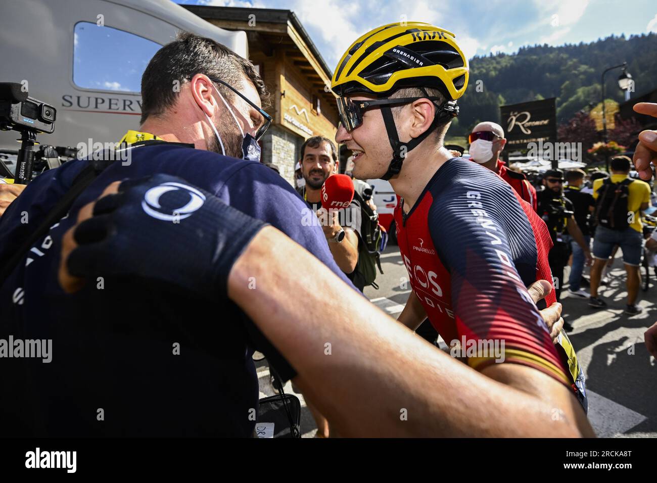 Spanish Carlos Rodriguez of Ineos Grenadiers celebrates after winning ...