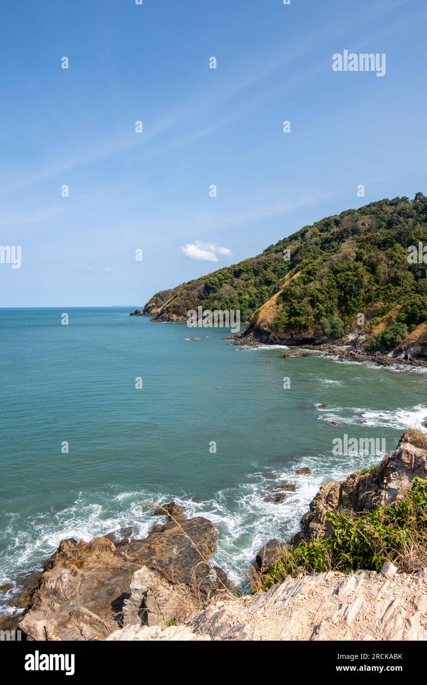 Horizontal line of the rocky beach, in Krabi, Thailand Stock Photo - Alamy