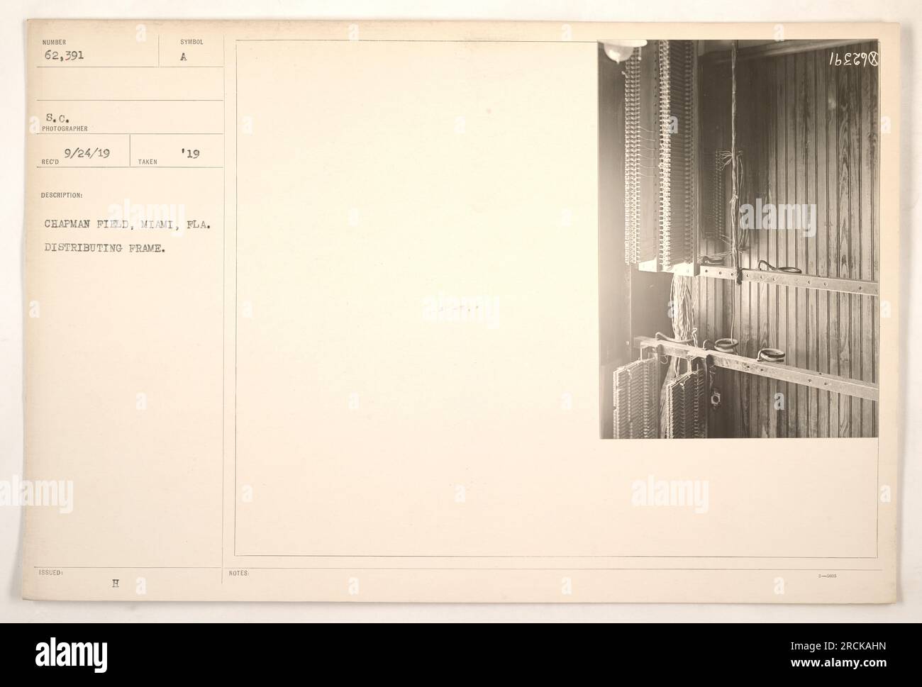 Soldiers at Chapman Field in Miami, Florida, distributing frame number ...