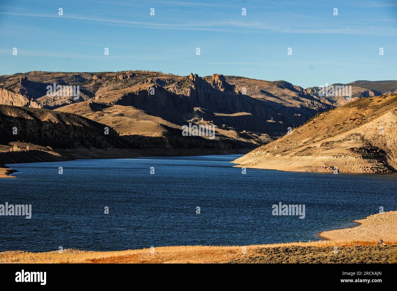 Water levels of the Gunnison River Blue Mesa Reservoir in Curecanti ...