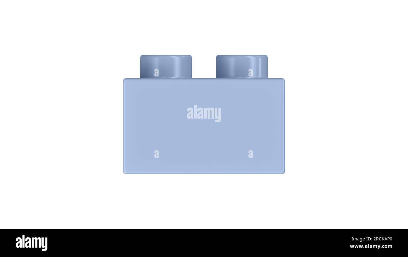 Chambray Blue Lego Block Isolated on a White Background. Close Up View ...