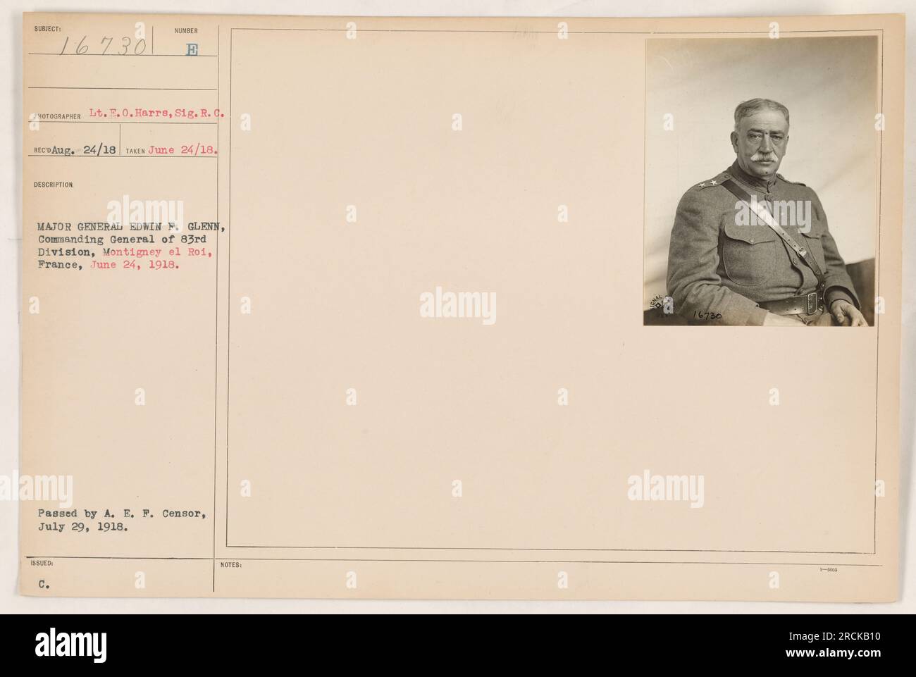 Major general edwin f glenn hi-res stock photography and images - Alamy