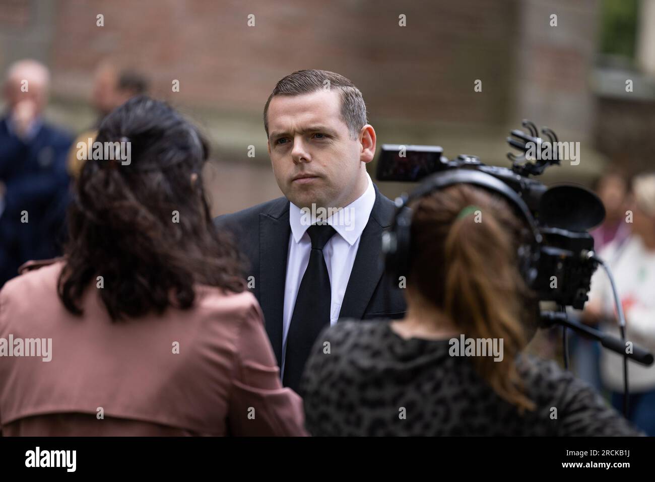 Scottish Conservative leader, Douglas Ross, at a memorial service at ...