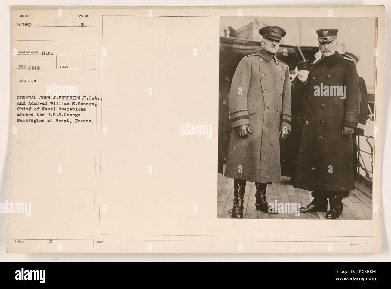 General John J. Pershing, U.S.A., and Admiral William S. Benson, Chief ...