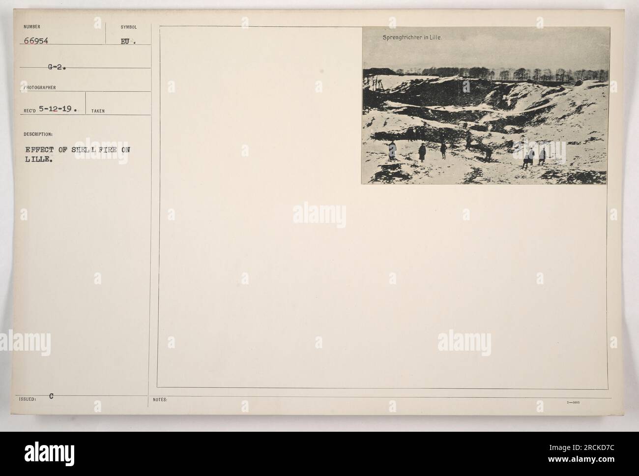 Photo showing the impact of shell fire on Lille during World War One ...