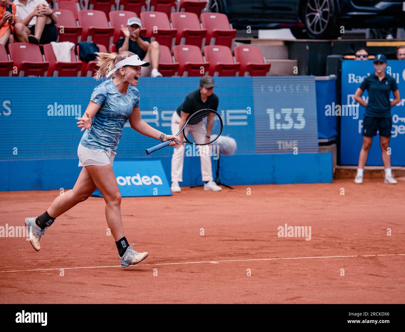 Båstad, Sweden. 07 15 2023. Panna Udvardy and Irina Khromacheva vs Eri ...