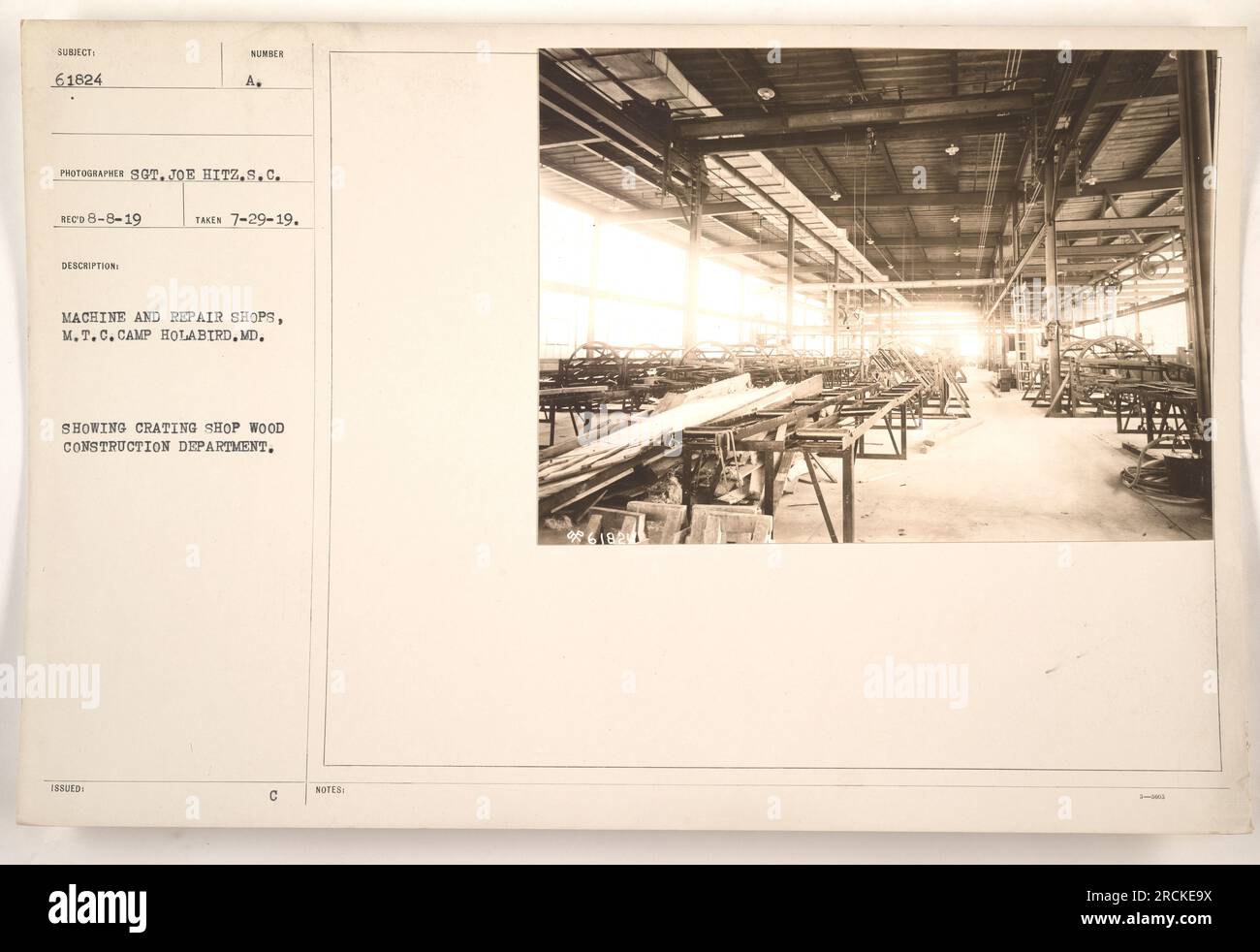 Repair and Machine Shops at Camp Holabird in Maryland. The image shows ...