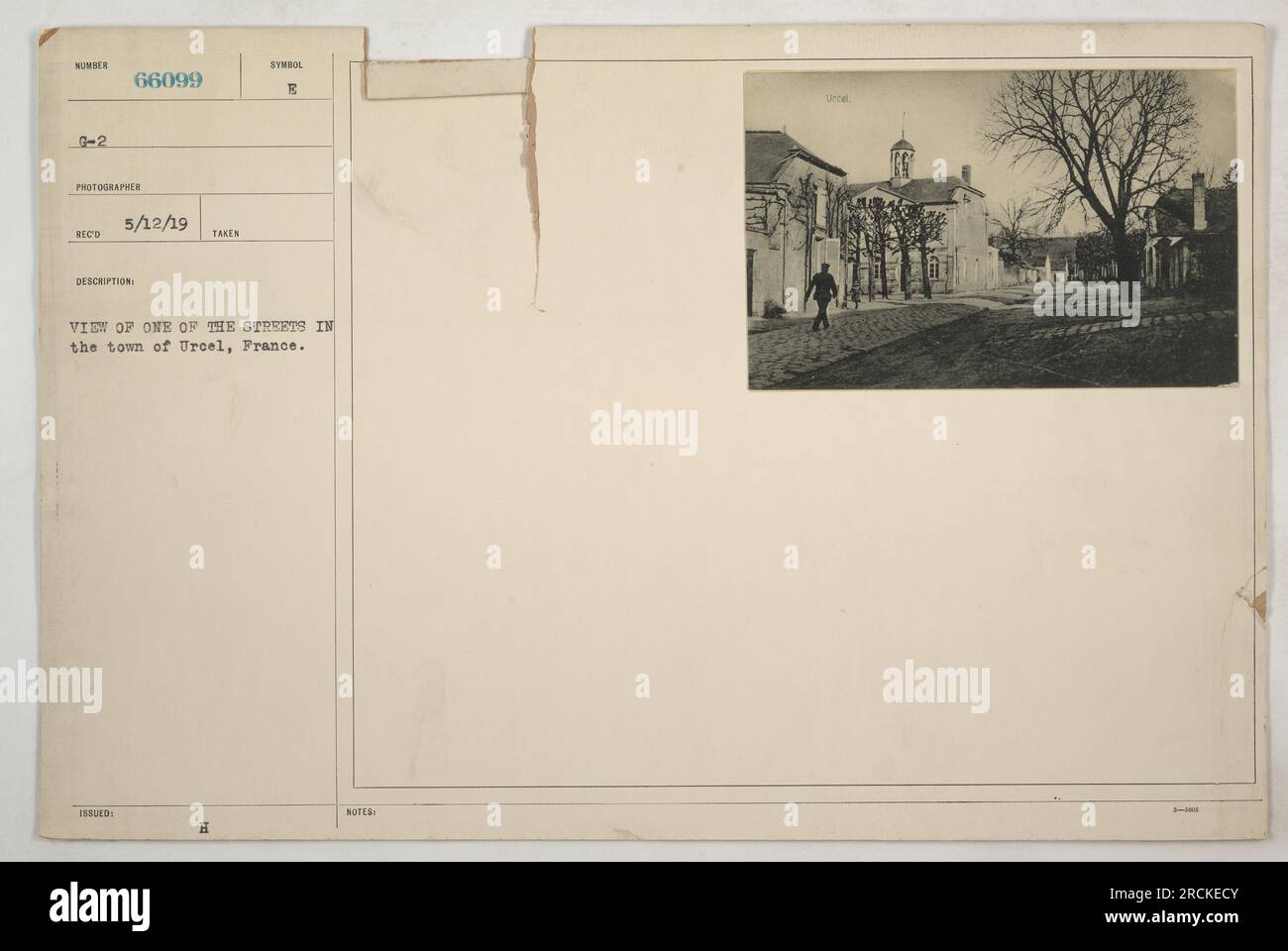 View of a street in the town of Urcel, France during World War One ...