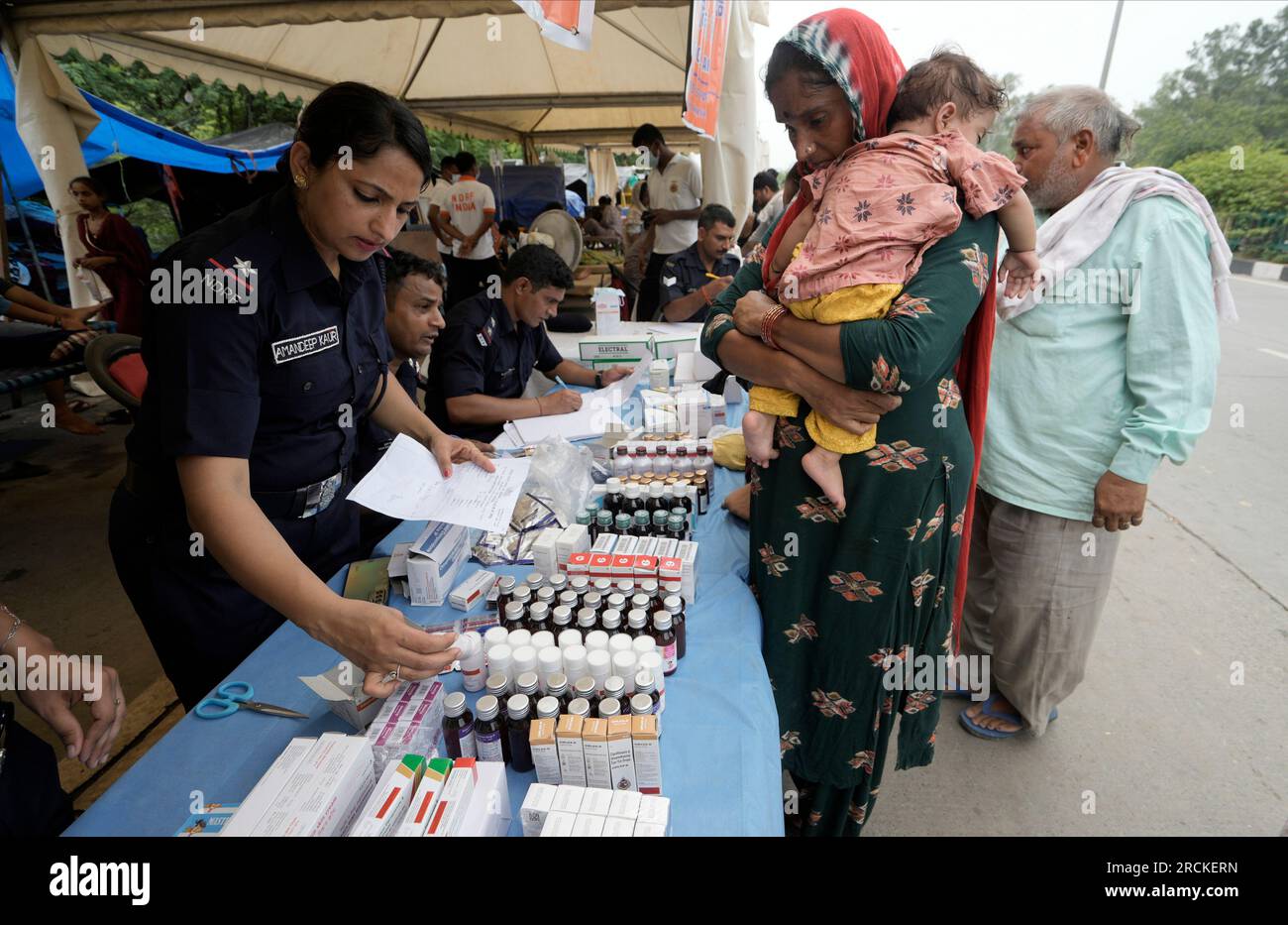 New Delhi, India. 15th July, 2023. Doctors of National Disaster Response Force (NDRF ...