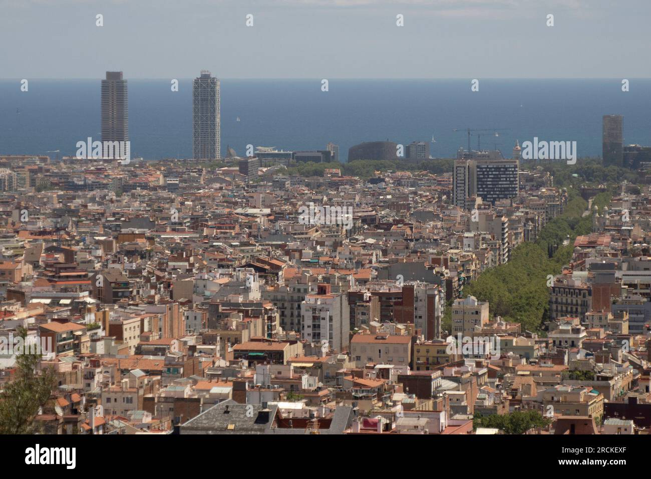 The barcelona city landscape from park guell spain gaudi masterpiece ...