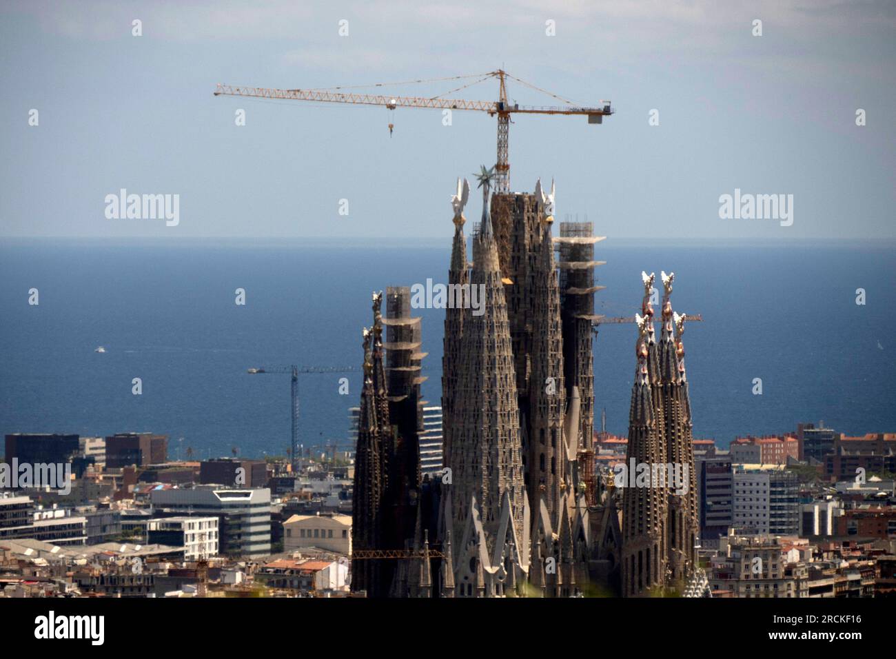 The barcelona city landscape from park guell spain gaudi masterpiece ...
