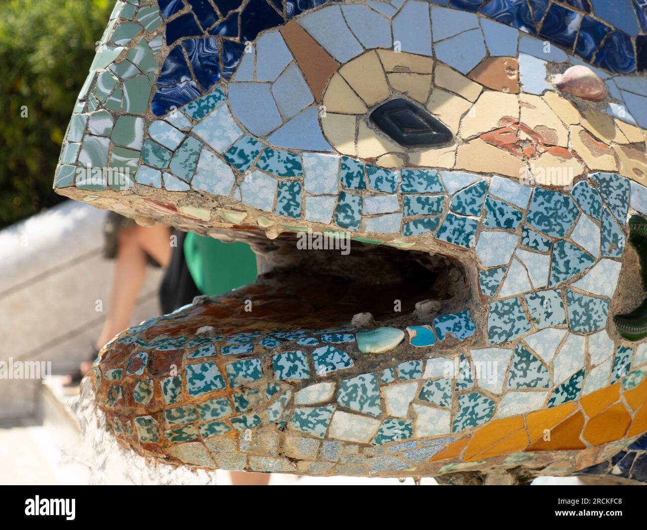 gecko mosaic fountain in barcelona park guell spain gaudi masterpiece ...