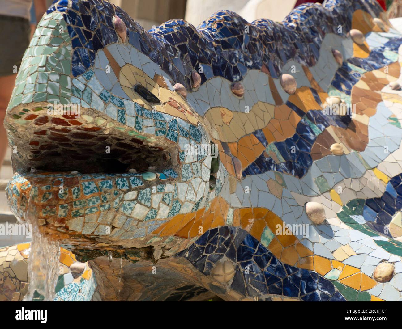 gecko mosaic fountain in barcelona park guell spain gaudi masterpiece ...