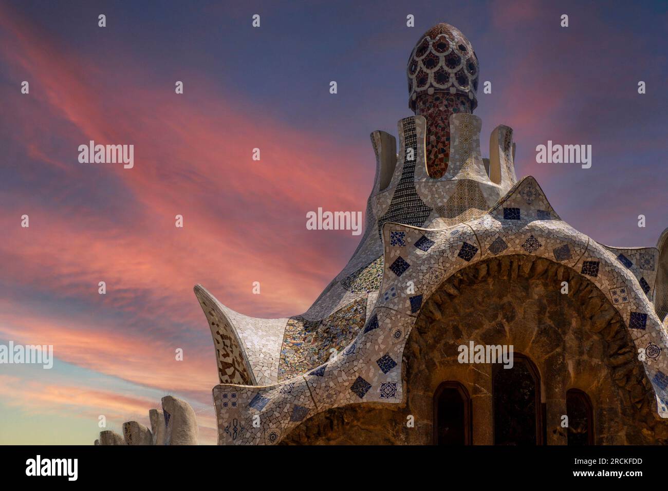 The barcelona park guell spain gaudi masterpiece Stock Photo - Alamy