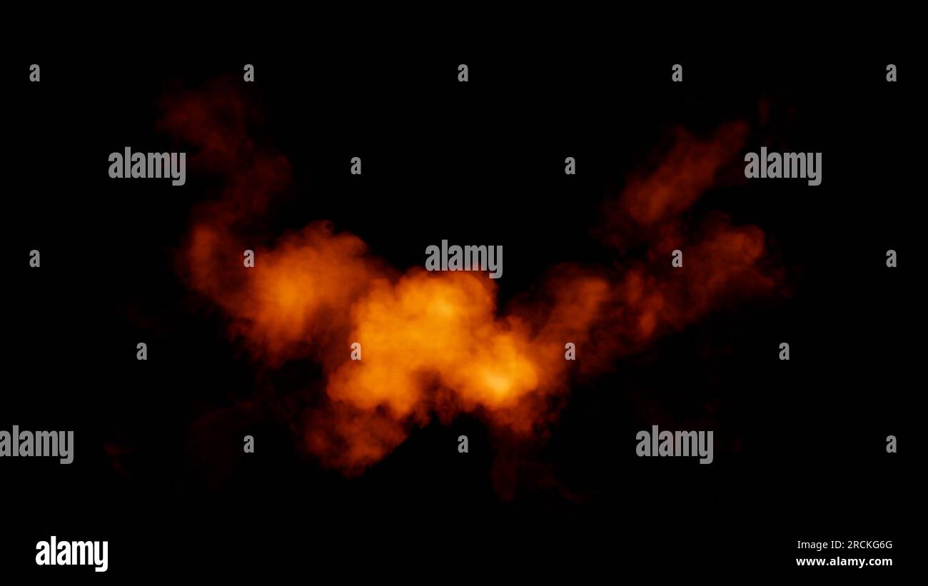 Burning fire bang infernal effect, isolated - object 3D rendering Stock ...