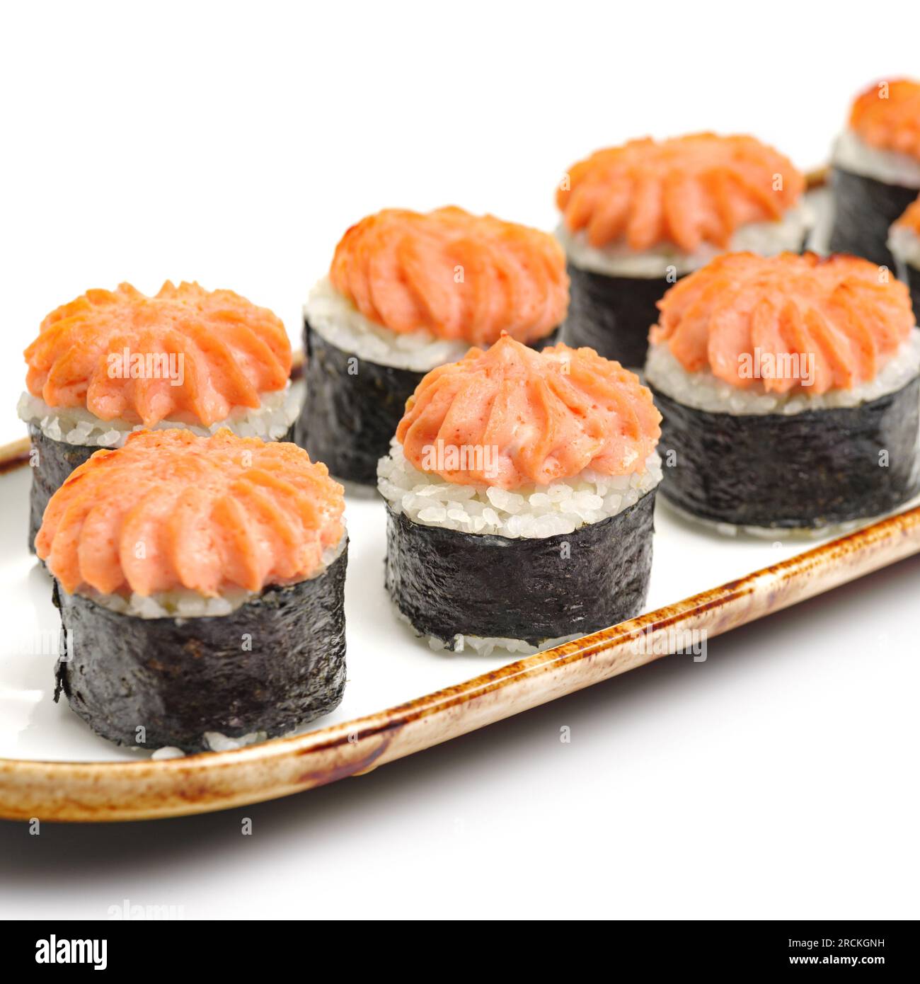 Sushi Baked Roll with mussels, Rice, Nori, Cheese, Salmon, Cucumbers ...
