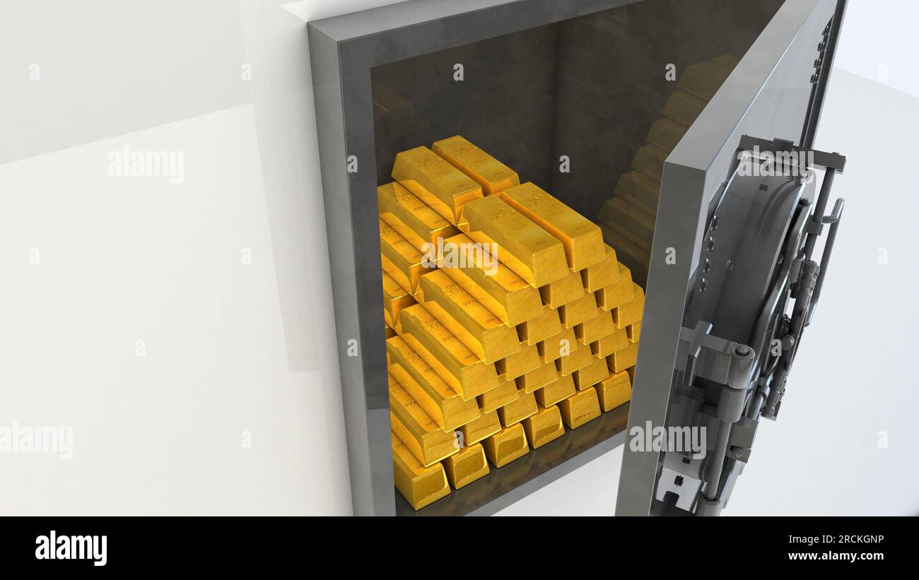 Gold bars a box hi-res stock photography and images - Alamy