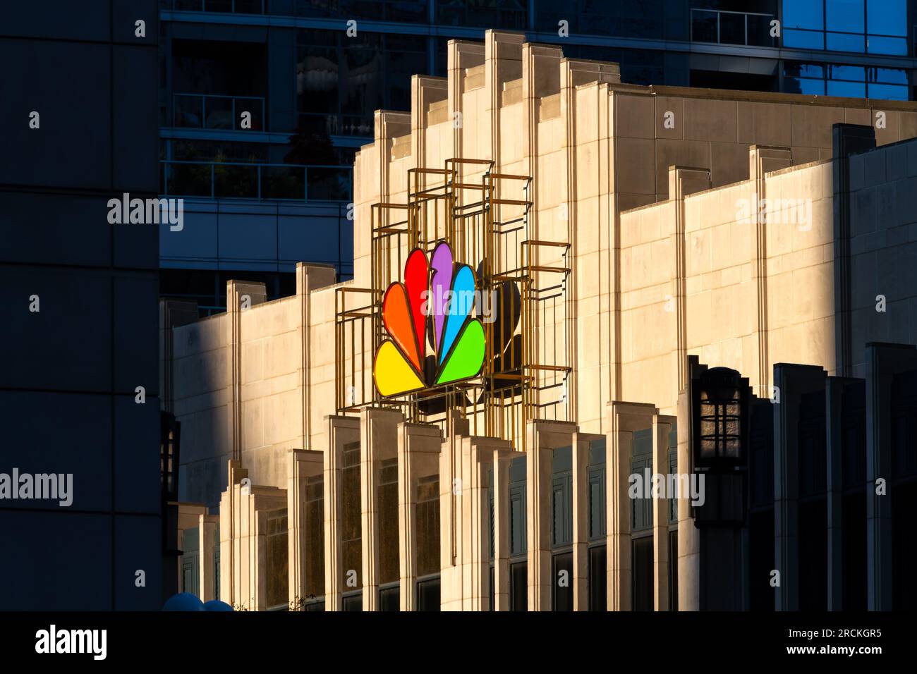 Light filters through the towers of Chicago and shines on the NBC ...