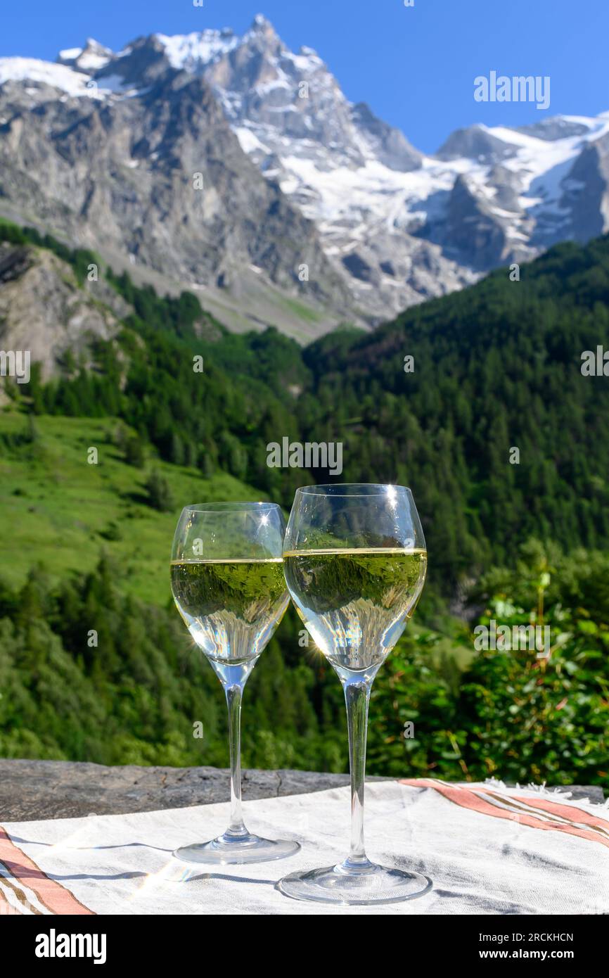 Drinking of dry white Roussette de Savoie and Vin de Savoie french wine ...
