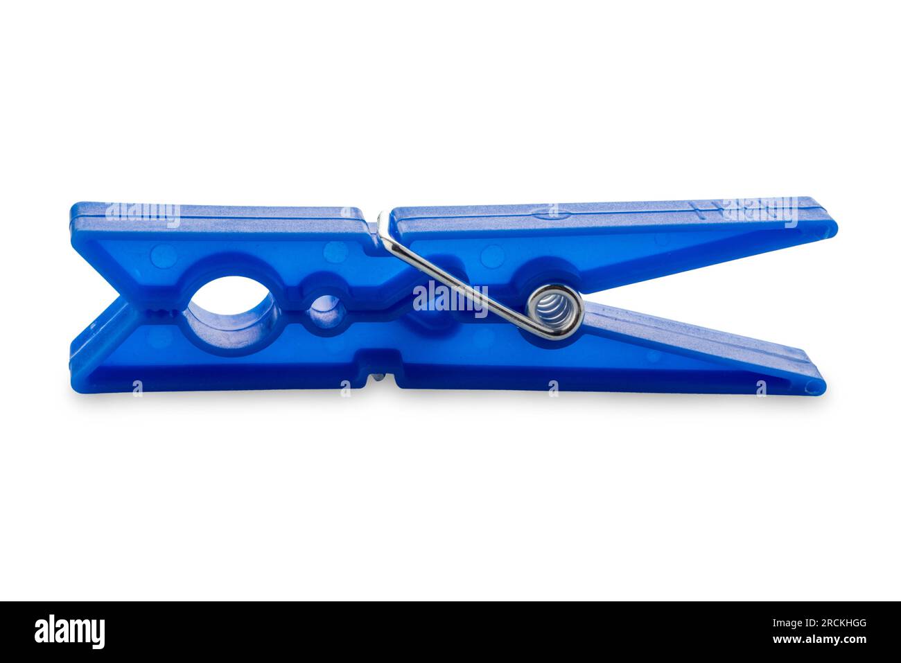 Blue laundry clothes pin isolated on white with clipping path included ...