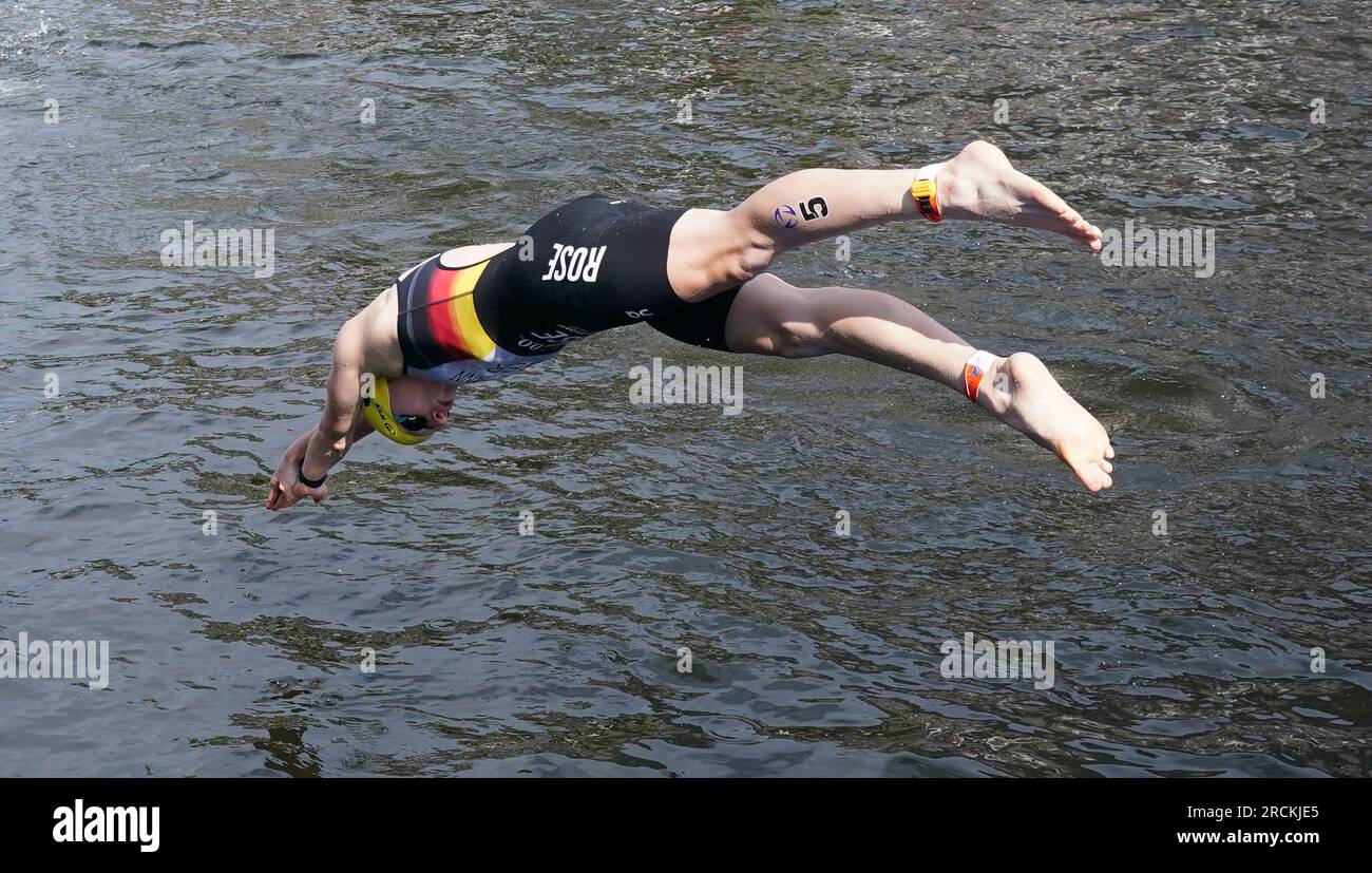 Hamburg, Germany. 15th July, 2023. Triathlon: ITU World Triathlon ...