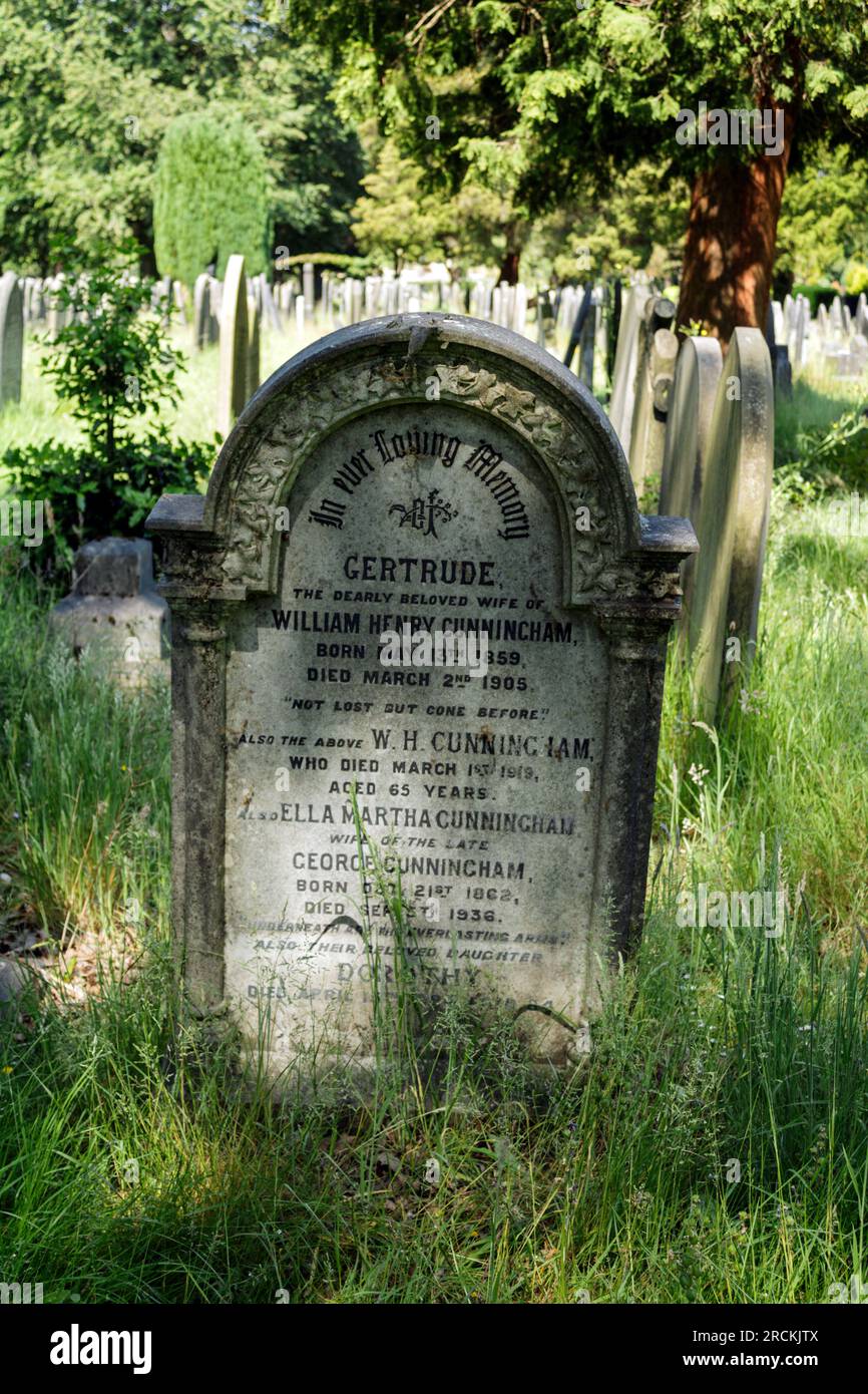 Cunningham family grave. Southern Cemetery, Manchester Stock Photo - Alamy