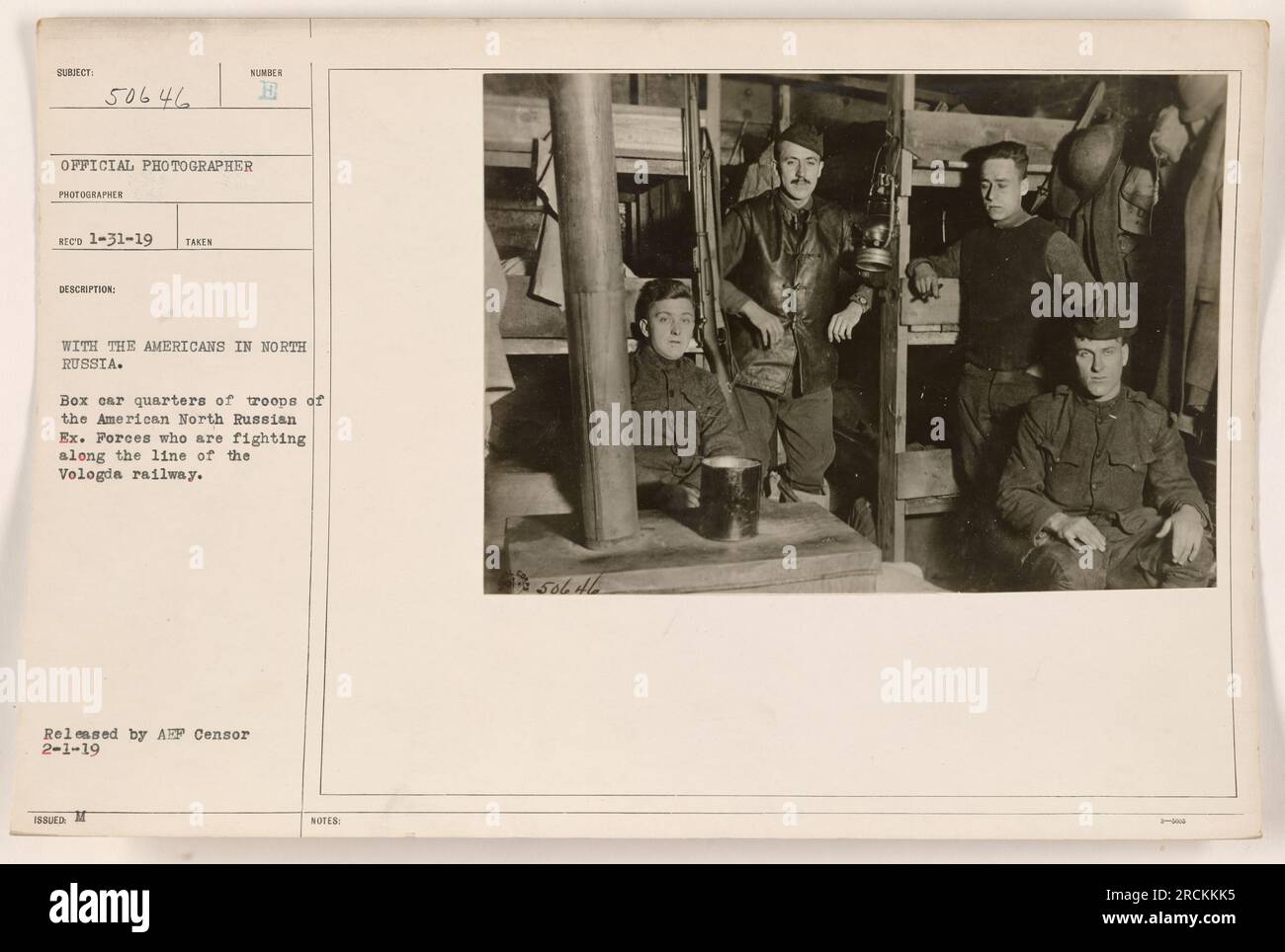 Troops of the American North Russian Expeditionary Forces living in box ...