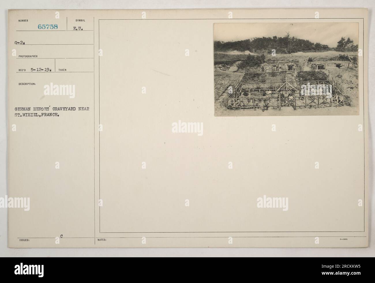 This image shows a German heroes' graveyard near St. Mihiel, France ...