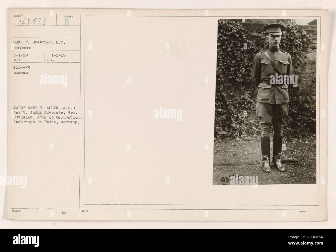 Caption: Major Matt H. Allen, J.A.G. Assistant Judge Advocate, 3rd ...