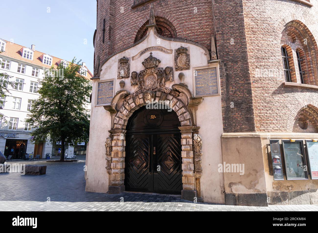 The Round Tower and Trinitatis Church in Copenhagen. Famous landmark in ...