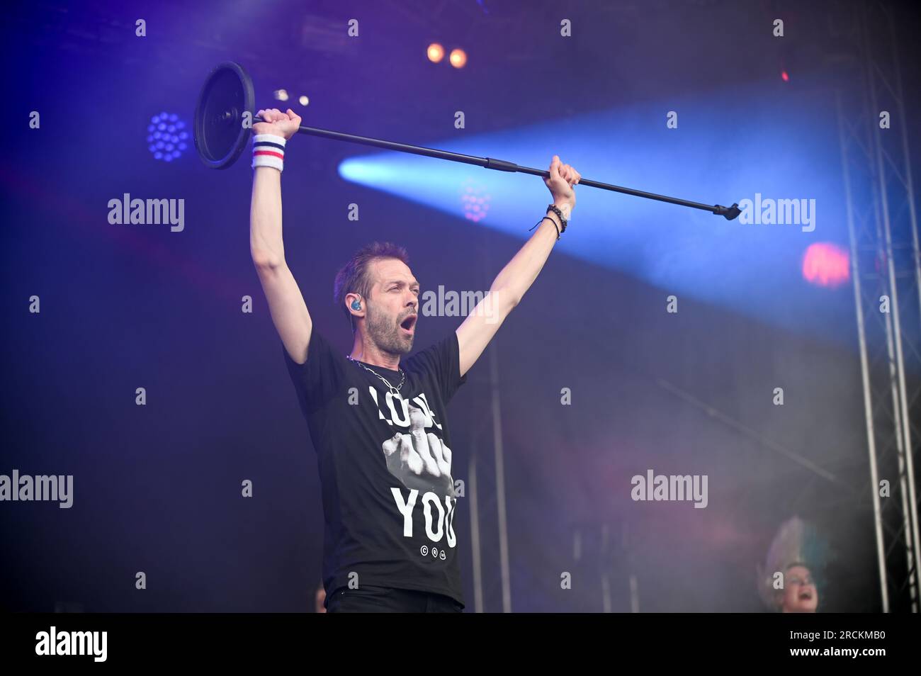 Doncaster, UK. 08th July, 2023. Tom Meighan former lead singer of ...