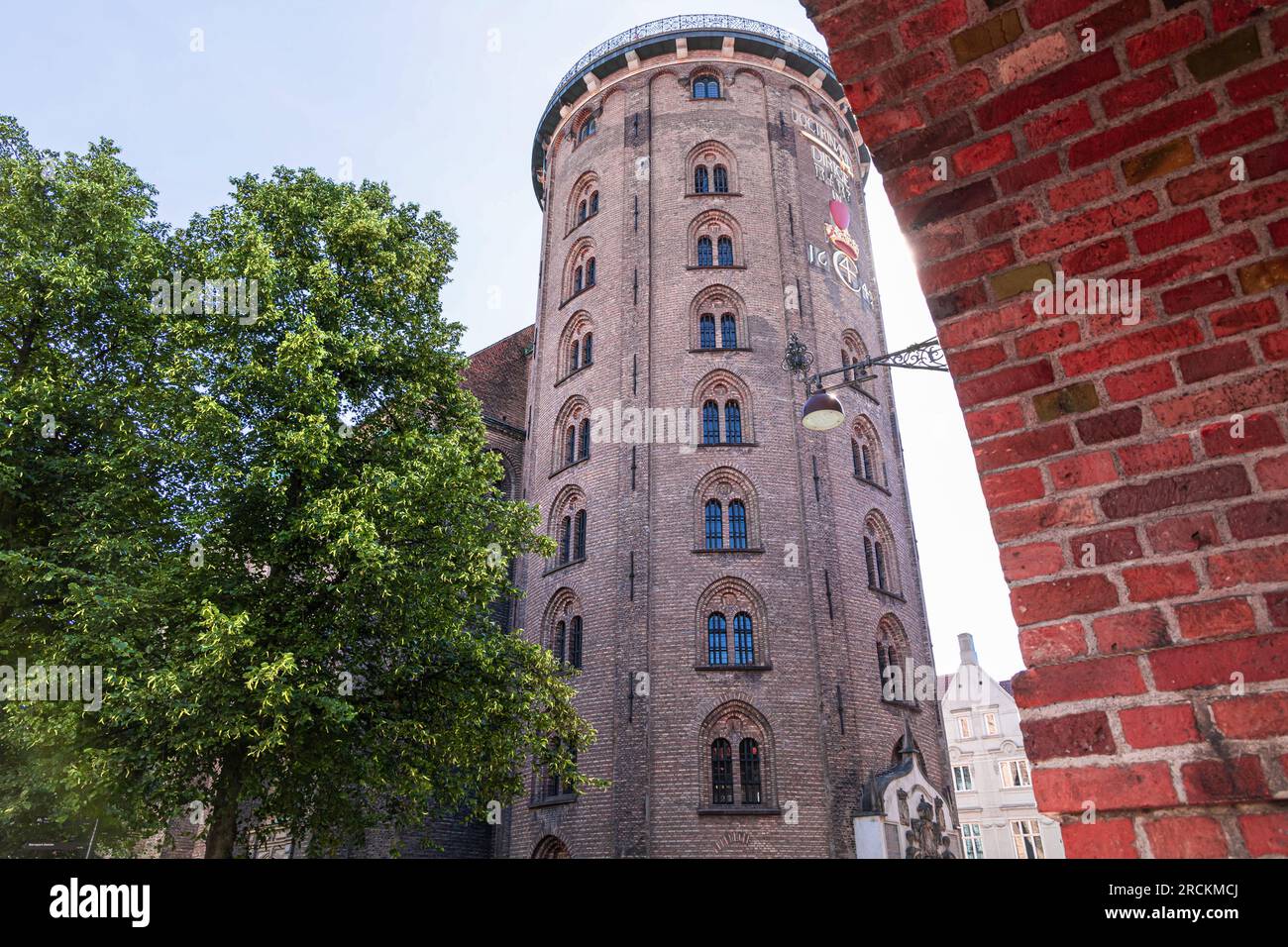 The Round Tower and Trinitatis Church in Copenhagen. Famous landmark in ...