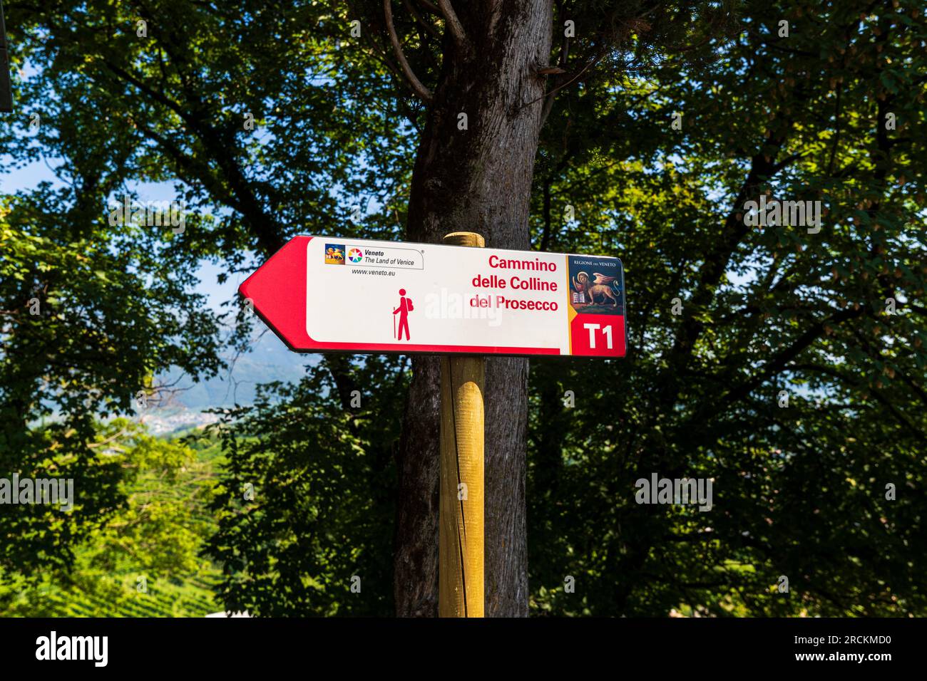 Italy Veneto Vidor - Road signs for the Prosecco Hills Trail Stock ...